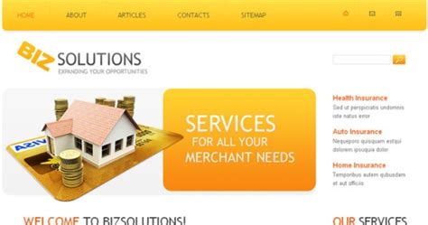 黄色理财html5网站模板 商务营销 Toy模板网