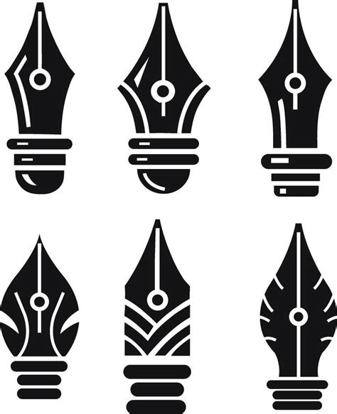 A Collection Of Pen Nibs For Artwork Compositions 54812786 Vector Art At Vecteezy