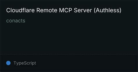 Cloudflare Remote Mcp Server Authless Glama