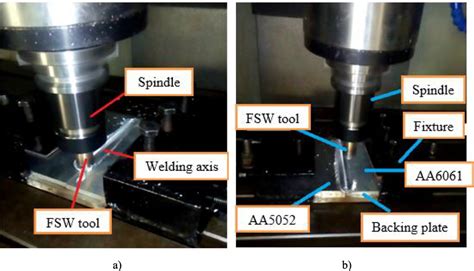 Experimental Setups For Fsw A Setup For Fsw B Welded Joint During Download Scientific