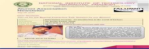 alumni association nit arunachal pradesh govt of india