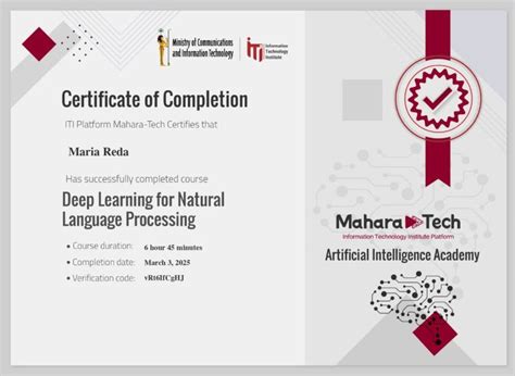 Completed Deep Learning For Nlp Course On Maharatech Maria Reda