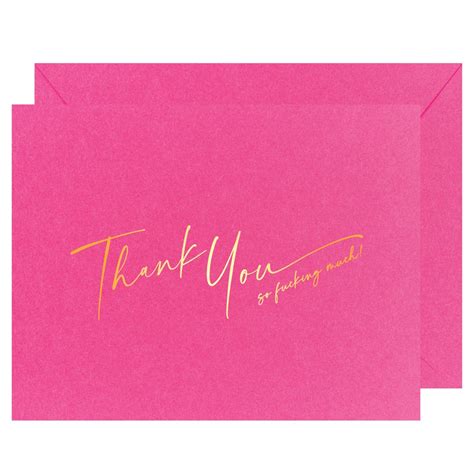 Thank You So Fucking Much Foil Card Letterpress Jess