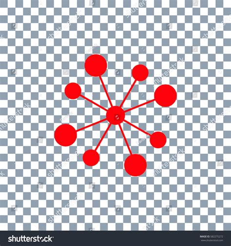 Network Icon On Transparent Background Red Stock Vector Royalty Free