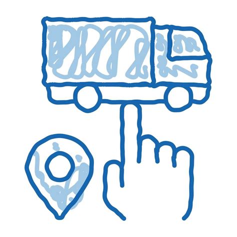Truck Geolocation Selection Doodle Icon Hand Drawn Illustration