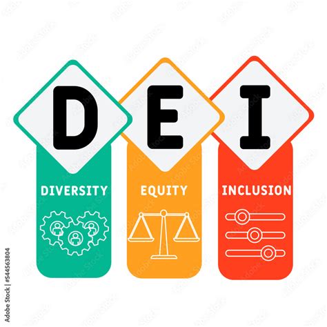 Vetor De Dei Diversity Equity Inclusion Acronym Business Concept