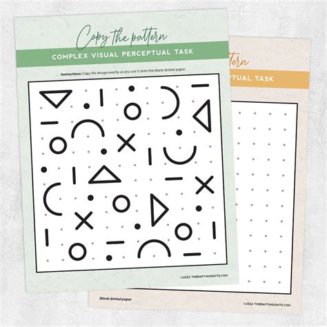 Complex Visual Perceptual Task Copy The Pattern Adult And Pediatric Printable Resources For
