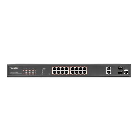 Solidconnect Scm20 16 Port Poe Gigabit L2 Managed Ethernet Switch 16 Port Poe 2 Port Rj45
