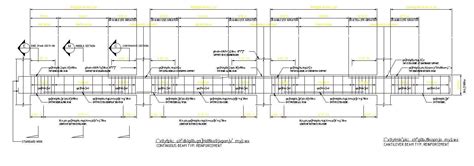 Continuous Beam Reinforcement Details Autocad Dwg