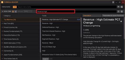 Now From Category Selection List We Select Reuters Fundamentals