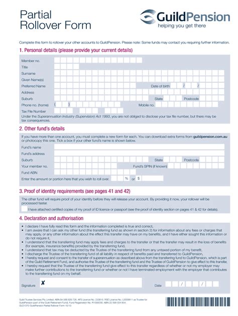 Fillable Online Partial Rollover Form Fax Email Print Pdffiller