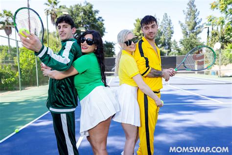 Mona Azar And Kenzie Taylor Serving Balls Mom Swap