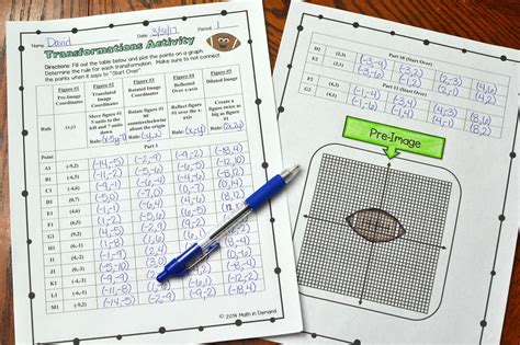 Transformations Activity Translations Reflections Rotations And
