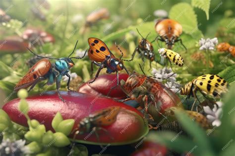 Premium Ai Image A Detailed Illustration Of A Group Of Insects Such