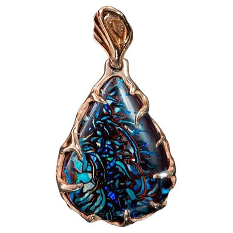 Boulder Koroit Opal Gold Pendant Australian Gemstone At 1stdibs