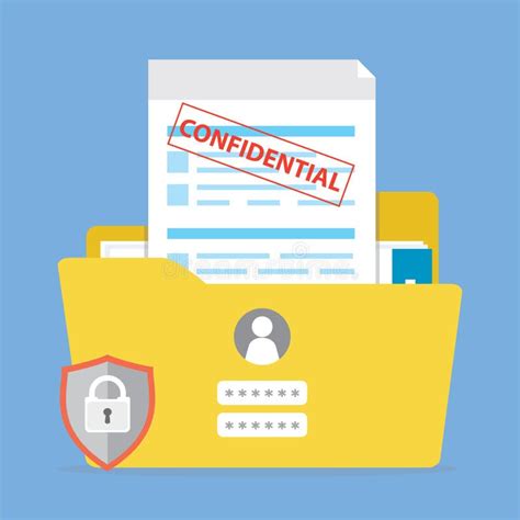 Yellow Folder With Confidential Documents Sensitive Data And Information Data Protection Stock