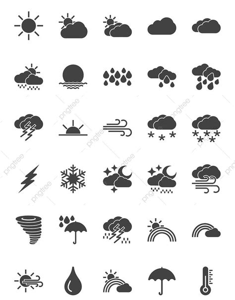 날씨 아이콘 설정 날씨 아이콘 집합 Png 일러스트 및 벡터 에 대한 무료 다운로드 Pngtree Weather Icons Icon Set Free