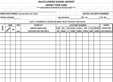 Free Printable Time Card Templates Daily And Weekly