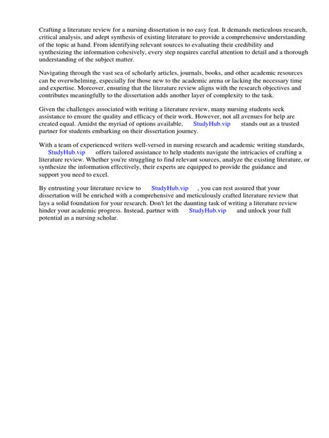Nursing Dissertation Literature Review Example Pdf Nursing