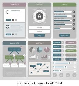 Flat Mobile Ui Design Flat Icons Stock Vector Royalty Free Shutterstock