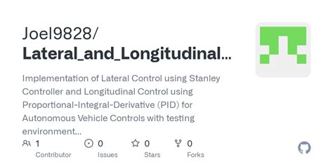 Github Joel9828 Lateral And Longitudinal Controller Implementation Of Lateral Control Using
