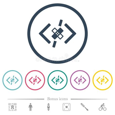 software patch flat color icons in round outlines stock vector