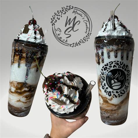 Chocolate Mocha Tumbler 3d Whipped Cream Topper Glitter Drip