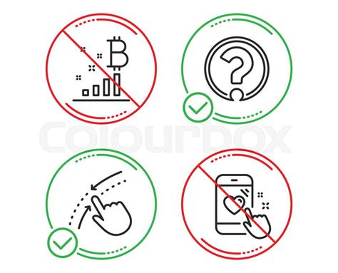 Do Or Stop Bitcoin Graph Swipe Up And Question Mark Icons Colourbox