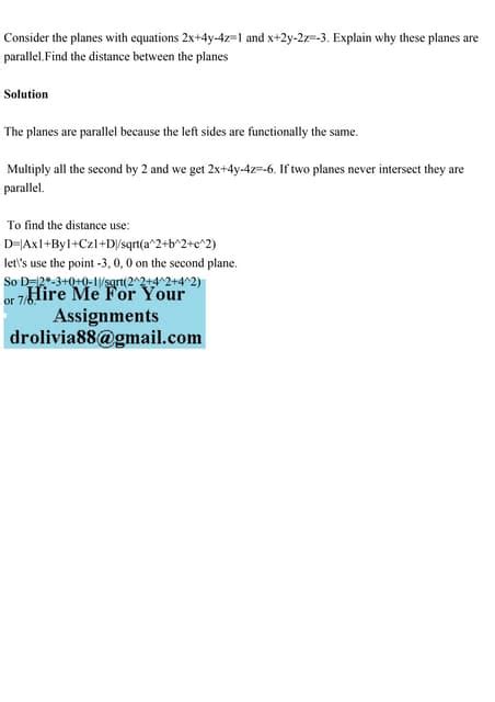 Consider The Planes With Equations 2x 4y 4z 1 And X 2y 2z 3 Explai Pdf