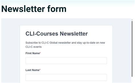 Cli Courses On Linkedin Cli Courses Newsletter Form