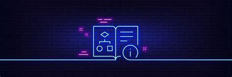 Technical Algorithm Line Icon Project Documentation Sign Neon Light Glow Effect Vector Stock