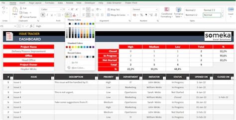 Issue List Excel Template