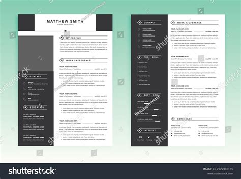Resume Template Photo Professional Resume Template Stock Vector