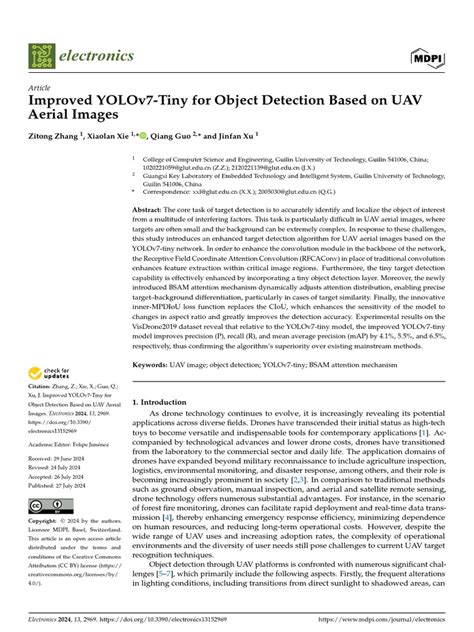 Improved Yolov7 Tiny For Object Detection Based On Pdf Unmanned
