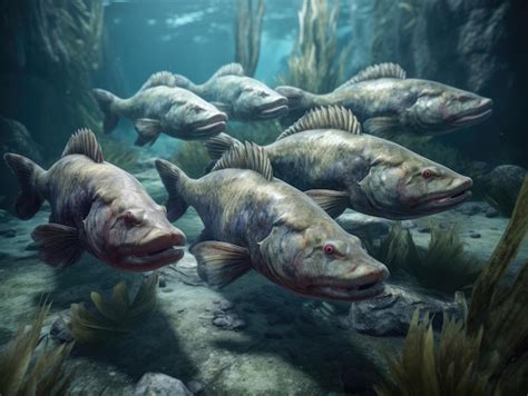 Premium Ai Image Group Of Cod In Natural Habitat Generative Ai
