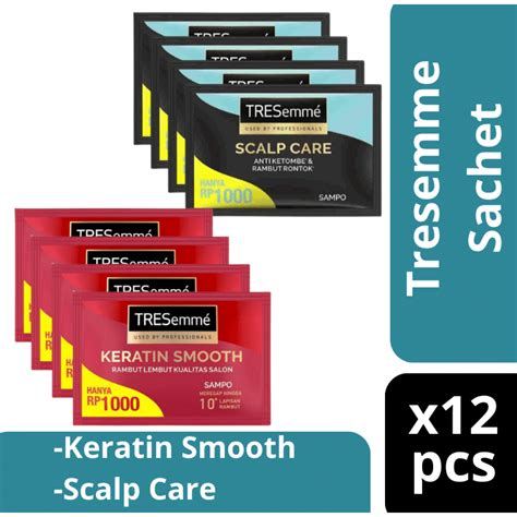 Jual Tresemme Shampo Sachet Isi 12 Pcs Saset Keratin Smooth Scalp