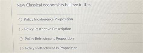 Solved New Classical Economists Believe In The Policy