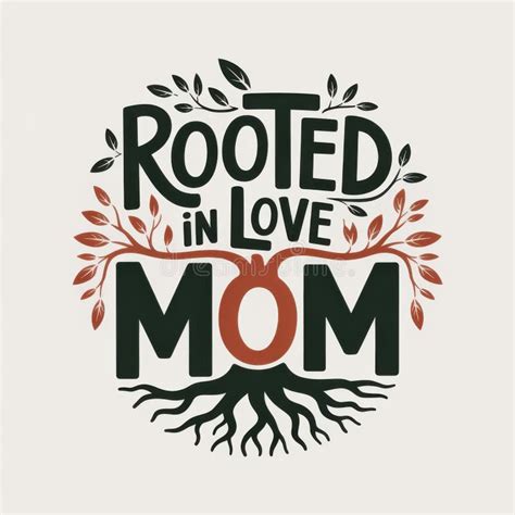 Happy Mothers Day Text Typography Isolated Vector Illustration Rooted