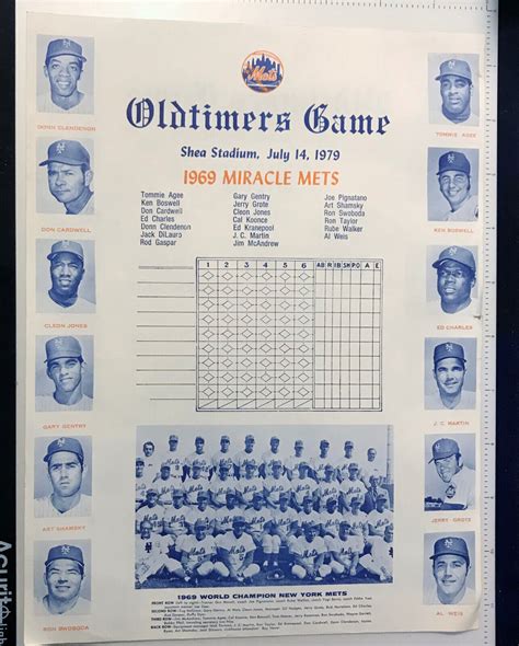Vintage 1979 New York Mets 1969 Miracle Mets Old Timers Day Baseball