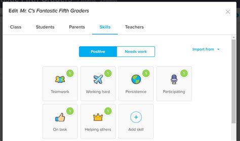 Customize Add And Edit Skills Classdojo Helpdesk
