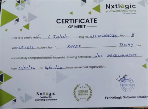 i m successful completed the internship in web development janani c
