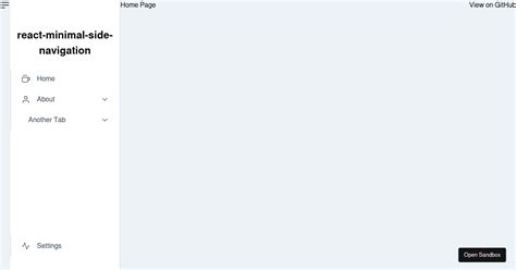 React Minimal Side Navigation Example Codesandbox