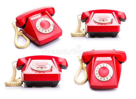 Teléfonos Rojos En Blanco Imagen De Archivo Imagen De Retro 40751287
