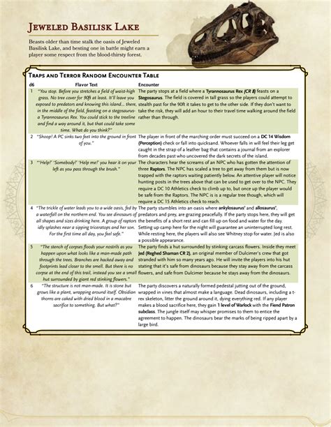 One Shots Fun Shots — This Was The Fourth Of Six Random Encounter Tables