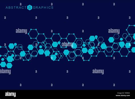 Hexagonal Abstract Background Big Data Visualization Global Network Connection Medical