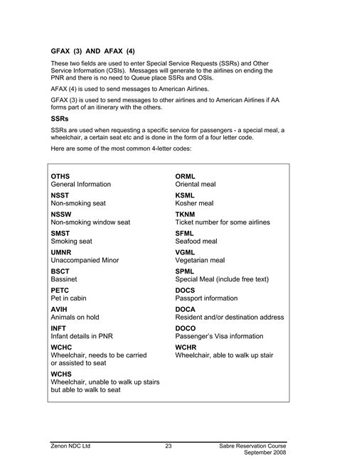 Sabre Reservation Manual PDF