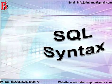 Sql Training Institute In Ambala Batra Computer Centre Pptx