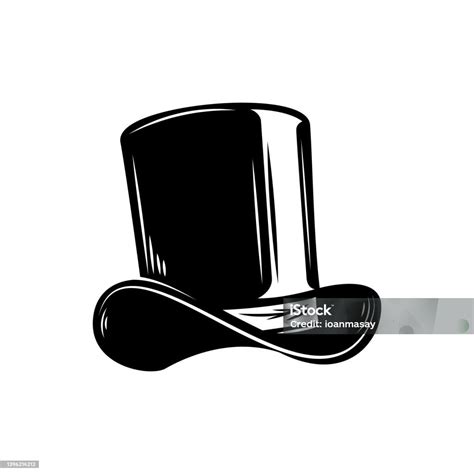 빈티지 모자의 그림 라벨 기호 포스터 카드용 디자인 요소입니다 벡터 일러스트레이션 탑 모자에 대한 스톡 벡터 아트 및 기타 이미지 탑 모자 벡터 복고풍 Istock