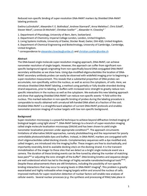 Reduced Non Specific Binding Of Super Resolution D Pdf Reduced Non Specific Binding Of Super Resolution D Pdf