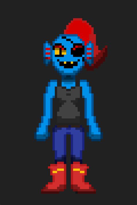 Pixilart Custom Undyne Sprite By Fuchs